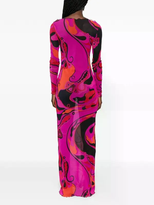 Emilio Pucci Orchidee Print Midi Dress - Pink
