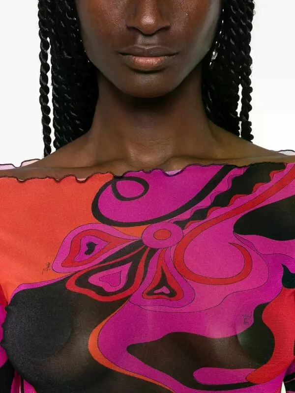 Emilio Pucci Orchidee Print Midi Dress - Pink