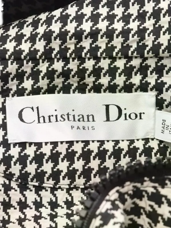 Dior Houndstooth Drawstring Hooded Jacket