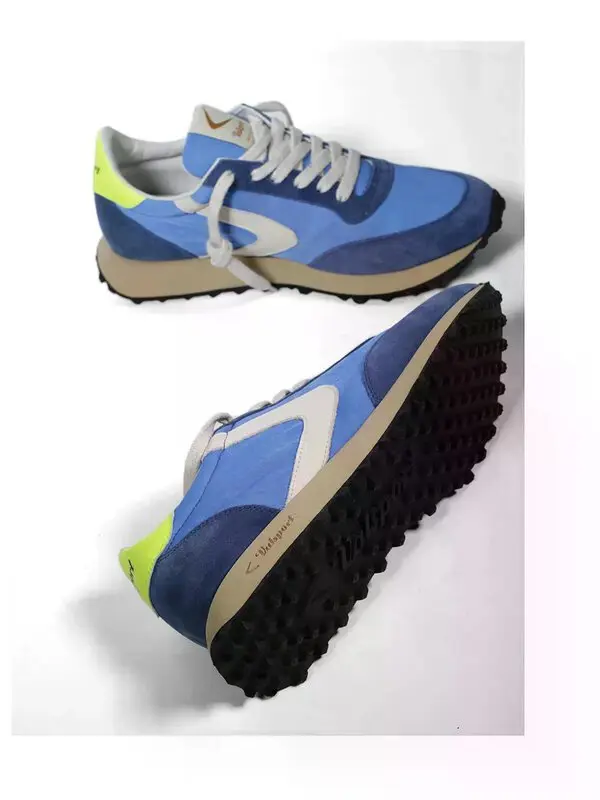 VALSPORT Heritage Suede-panelled Low-top Sneakers - Blue