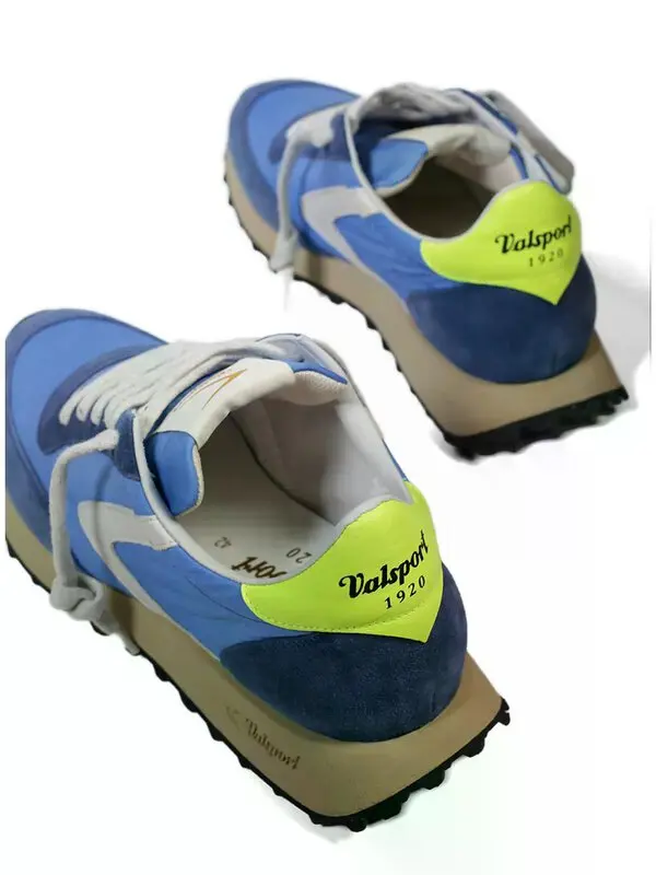 VALSPORT Heritage Suede-panelled Low-top Sneakers - Blue