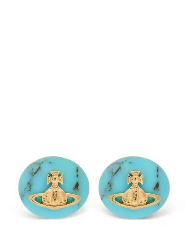 VIVIENNE WESTWOOD Orb-plaque Stud Earrings - Blue