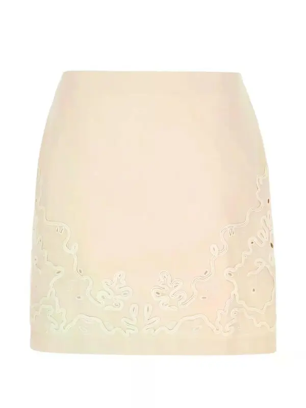 BOSS Eyelet-embellished Embroidered Skirt - Neutrals