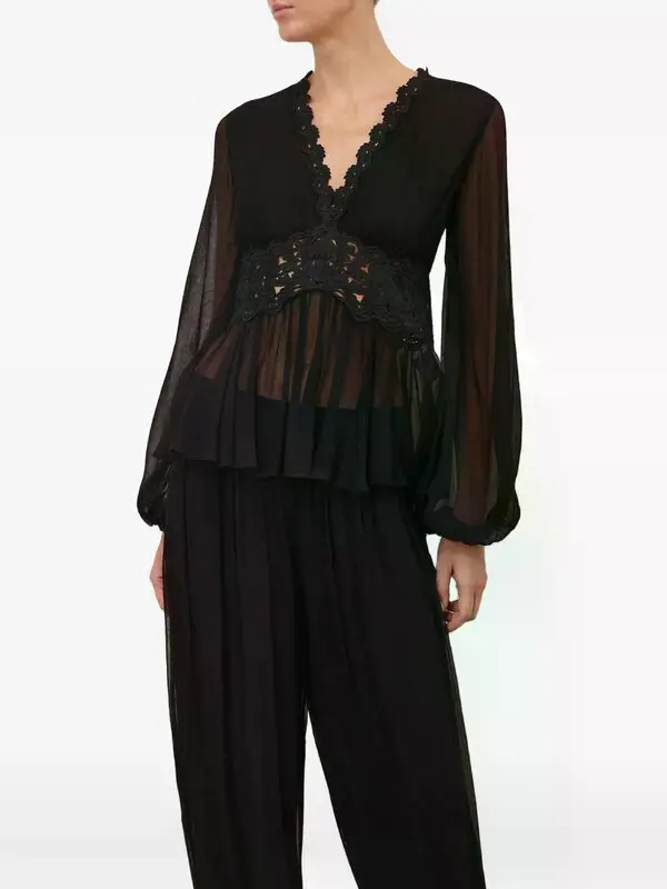 Zimmermann Luna Lace-trim Peplum Blouse