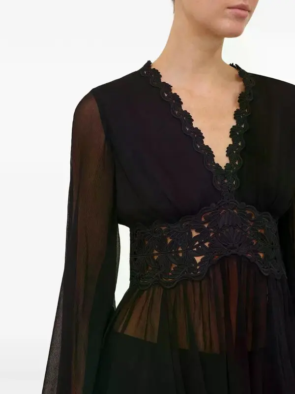 Zimmermann Luna Lace-trim Peplum Blouse
