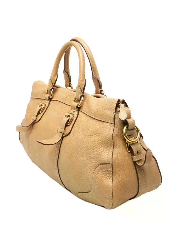 Prada Cervo Antik Shopping Satchel - Neutrals