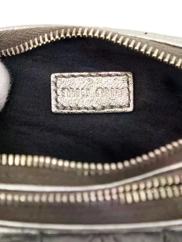 Miu Miu Matelasse Metallic Nappa Double Zip Pouch