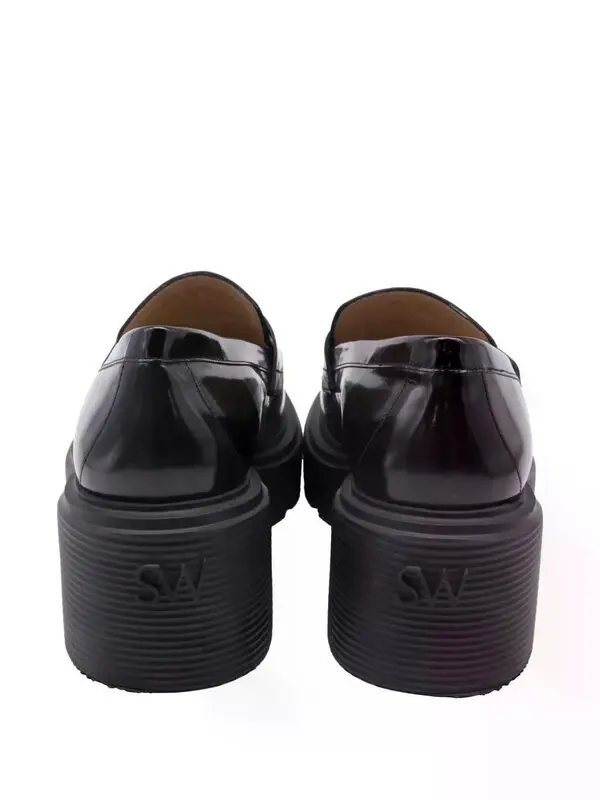 STUART WEITZMAN High-gloss Leather Loafers With Chunky Platform