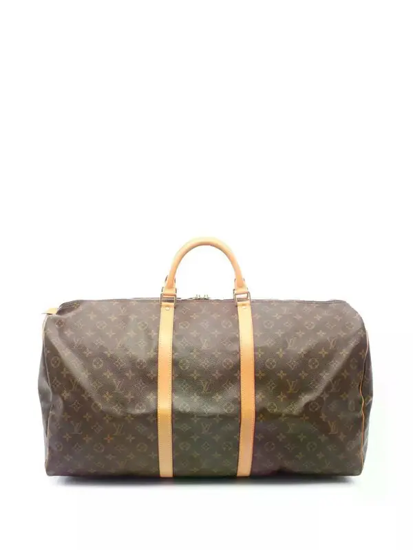 LOUIS VUITTON Monogram Keepall 60 Travel Bag - Brown