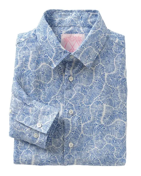 PINK HOUSE Linen Shirt Coral Stone