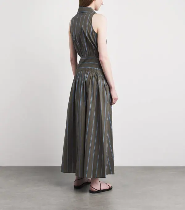 Staud Romy" Maxi Dress In Cotton Blend With Stripe Motif - Grey