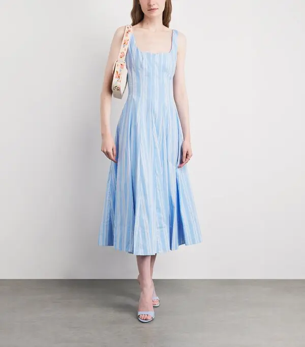 Staud Wells Midi Dress - Blue
