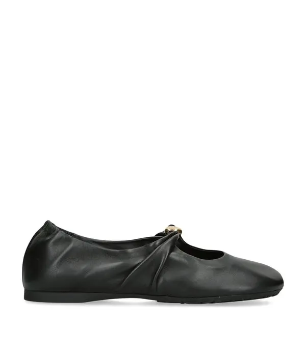 Loewe Leather Pebble Soft Ballet Flats - Black
