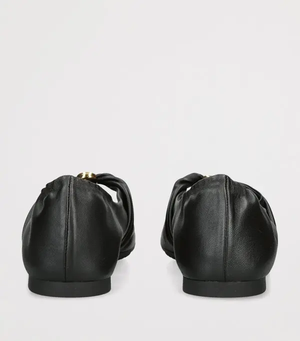 Loewe Leather Pebble Soft Ballet Flats - Black