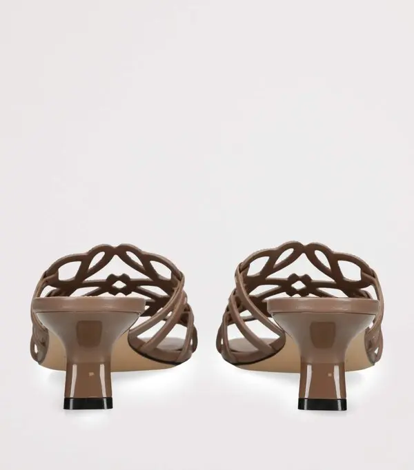 Loewe Suede Petal Anagram Heeled Mules