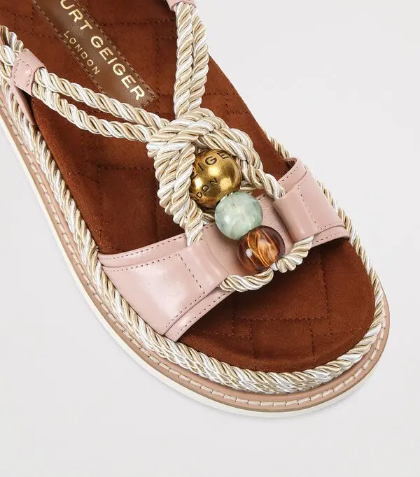 Kurt Geiger Orson Rope Detail Leather Platform Sandals
