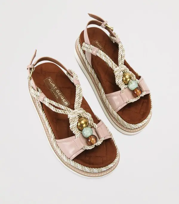 Kurt Geiger Orson Rope Detail Leather Platform Sandals