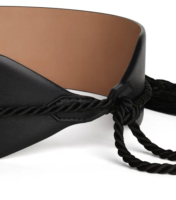 Alaïa Leather Cord Tassel Belt - Clear