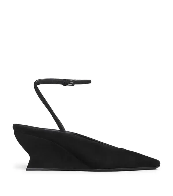 Alaïa Suede Wave Wedge Pumps