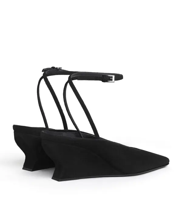 Alaïa Suede Wave Wedge Pumps