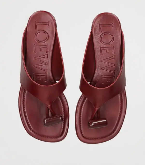 Loewe Leather Toggle Sandals - Red