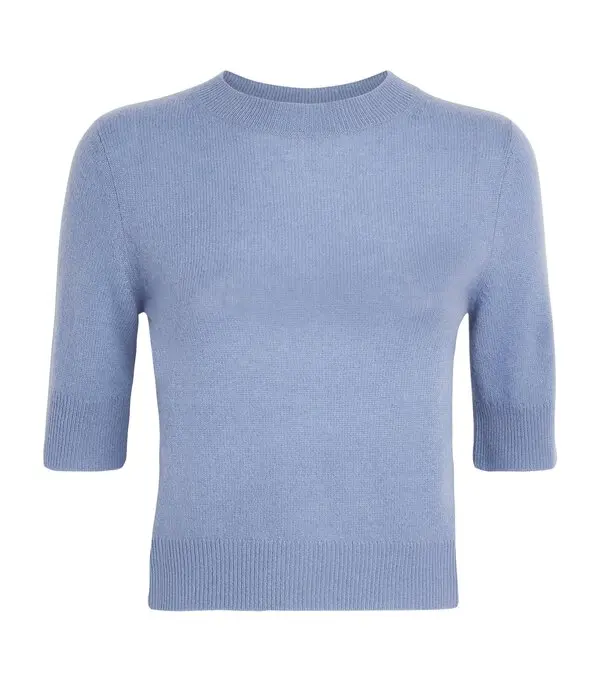 Le Kasha Short-sleeve Cashmere Sweater - Blue