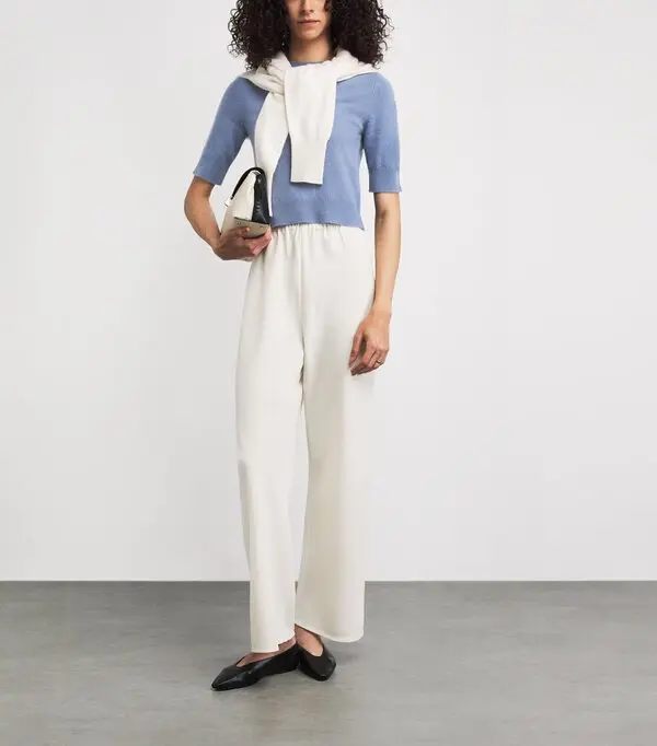 Le Kasha Short-sleeve Cashmere Sweater - Blue