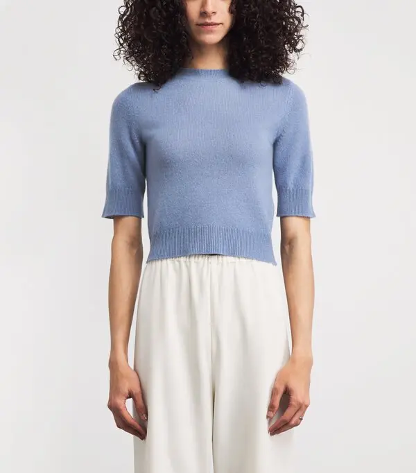 Le Kasha Short-sleeve Cashmere Sweater - Blue