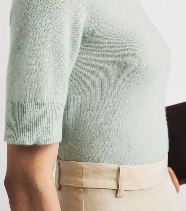 Le Kasha Cashmere Short-sleeve Sweater - Blue