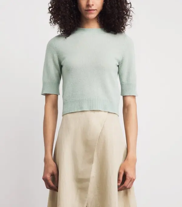 Le Kasha Cashmere Short-sleeve Sweater - Blue