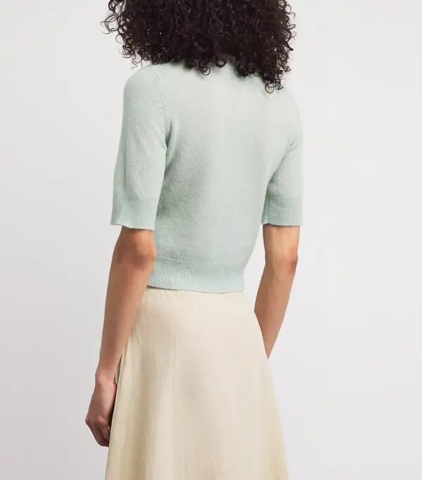 Le Kasha Cashmere Short-sleeve Sweater - Blue