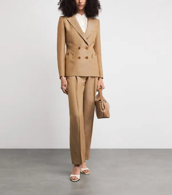 BLAZÉ MILANO Double-breasted Peak Lapel Blazer - Brown