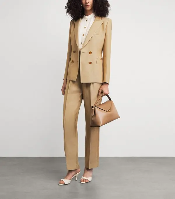 BLAZÉ MILANO Renegade Fox Straight Tailored Trousers - Brown