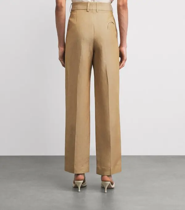 BLAZÉ MILANO Renegade Fox Straight Tailored Trousers - Brown
