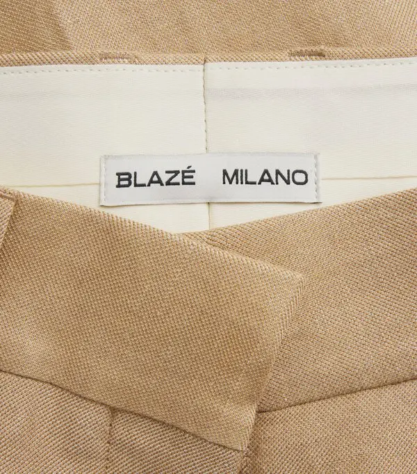 BLAZÉ MILANO Renegade Fox Straight Tailored Trousers - Brown