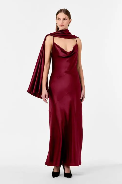Burgundy Satin Slip Dresses | Women's Dresses