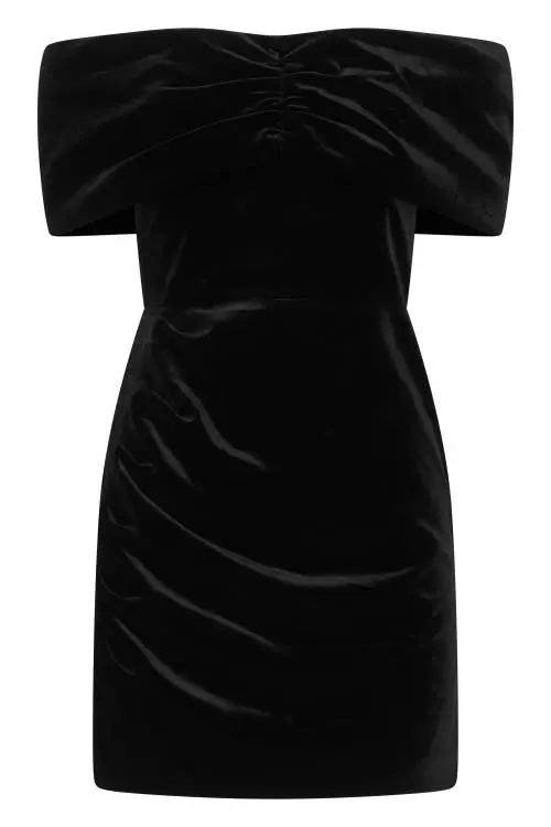 NICHOLAS Maria Off-shoulder Velvet Mini Dress