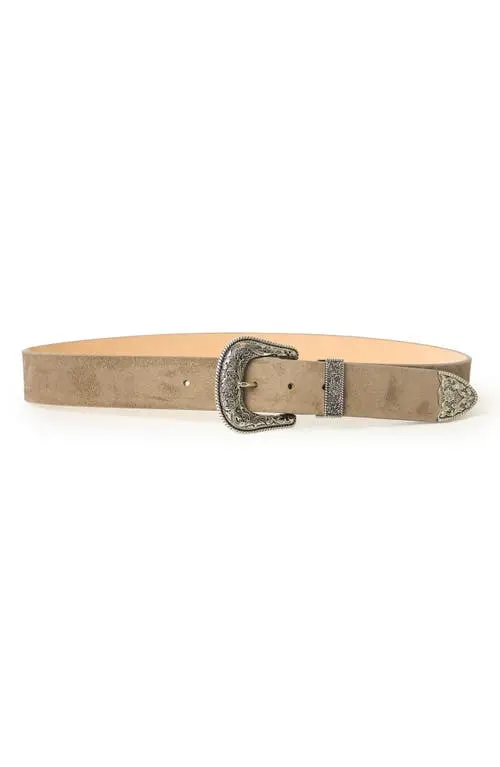 B-low The Belt Suede Western Belt - Elephant Silver