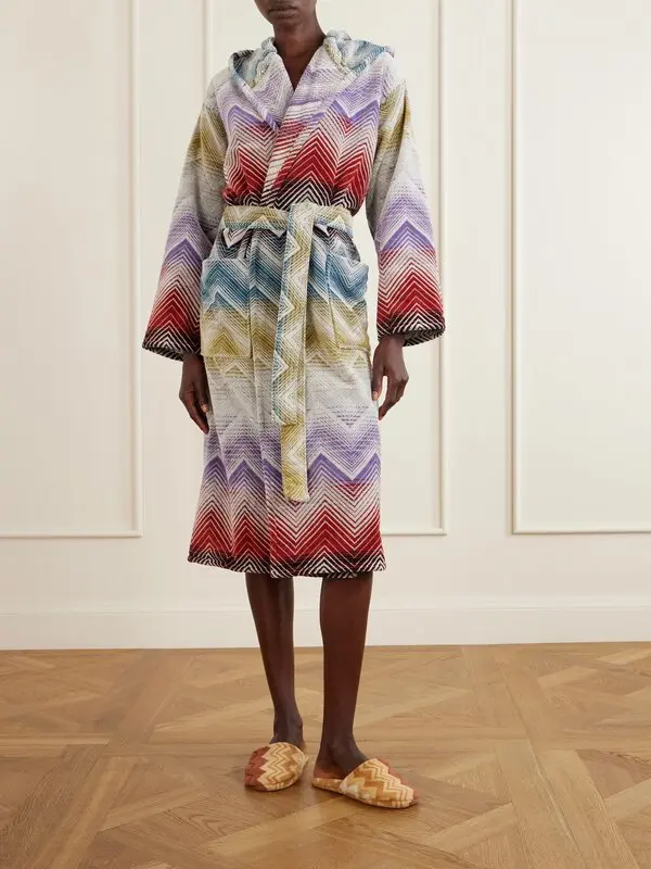 Missoni Marea Striped Cotton-terry Robe - Multi