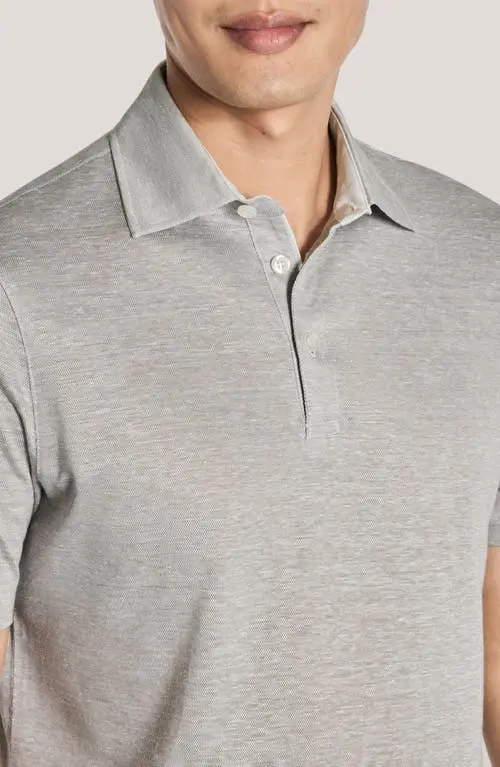 JACK VICTOR Davis Cotton & Linen Polo - Light Grey