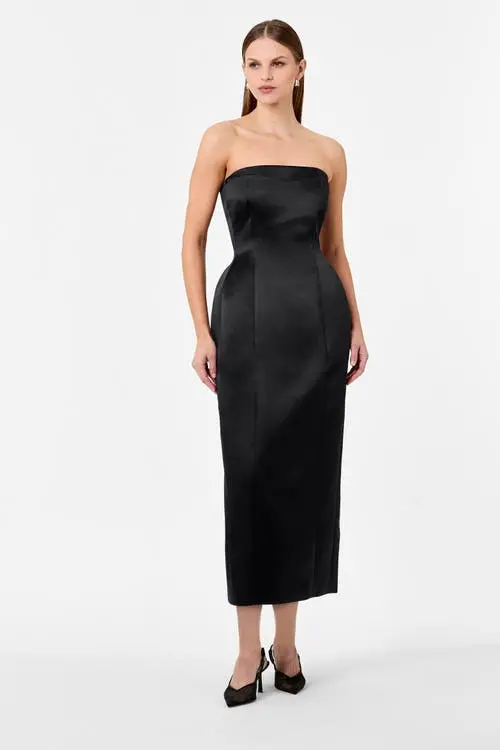 NICHOLAS Strapless Midi Dress - Black