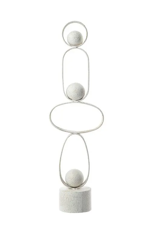 GLITZHOME 25.50"h Modern Abstract Metal Sculpture Table Decor - White