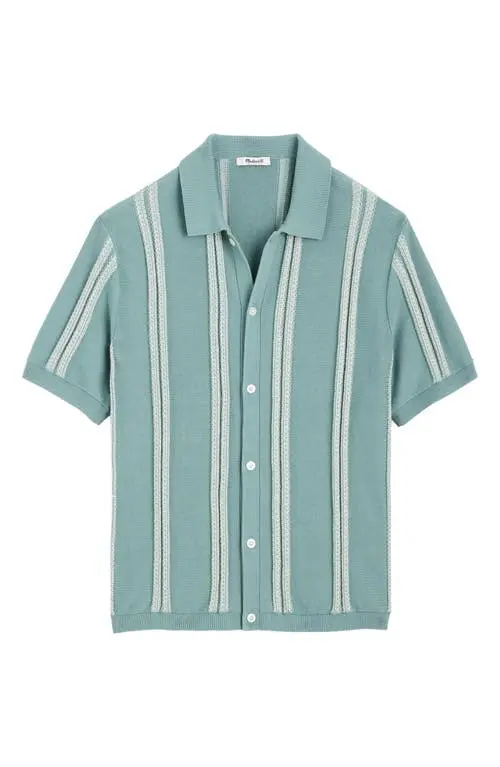 Madewell Textured Stripe Cotton Cardigan