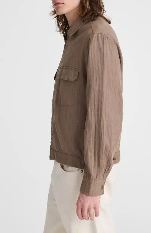 Madewell Herringbone Zip-front Cotton & Linen Jacket