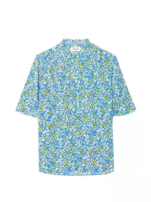 Zadig&Voltaire Topher Floral-print Blouse - Blue