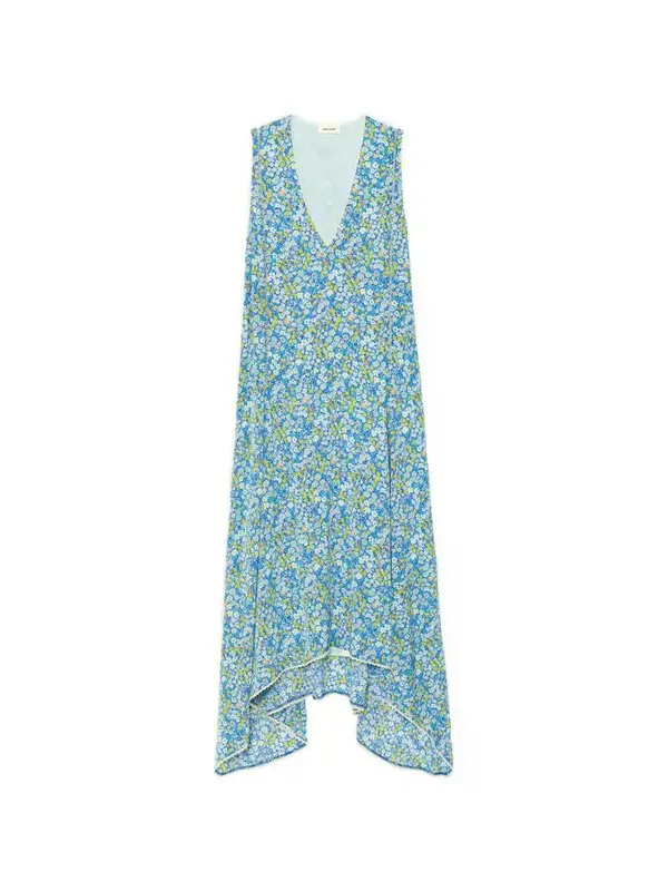 Zadig&Voltaire Rerol Floral-print Asymmetric Dress - Blue