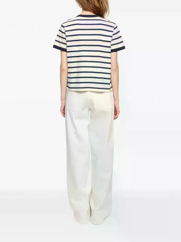 Zadig&Voltaire Striped Logo Print T-shirt - Neutrals