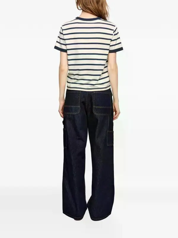 Zadig&Voltaire Striped Logo Print T-shirt - White