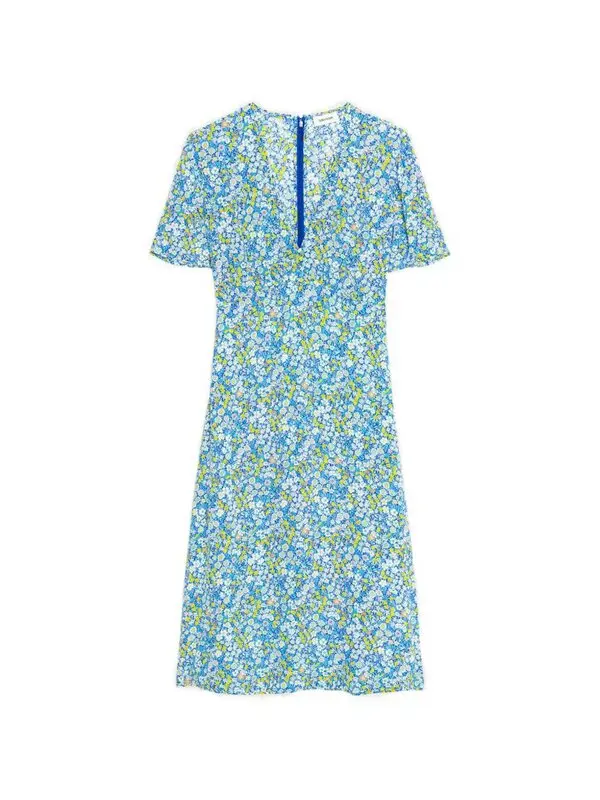 Zadig&Voltaire Rhodral Floral-print V-neck Midi Dress - Blue