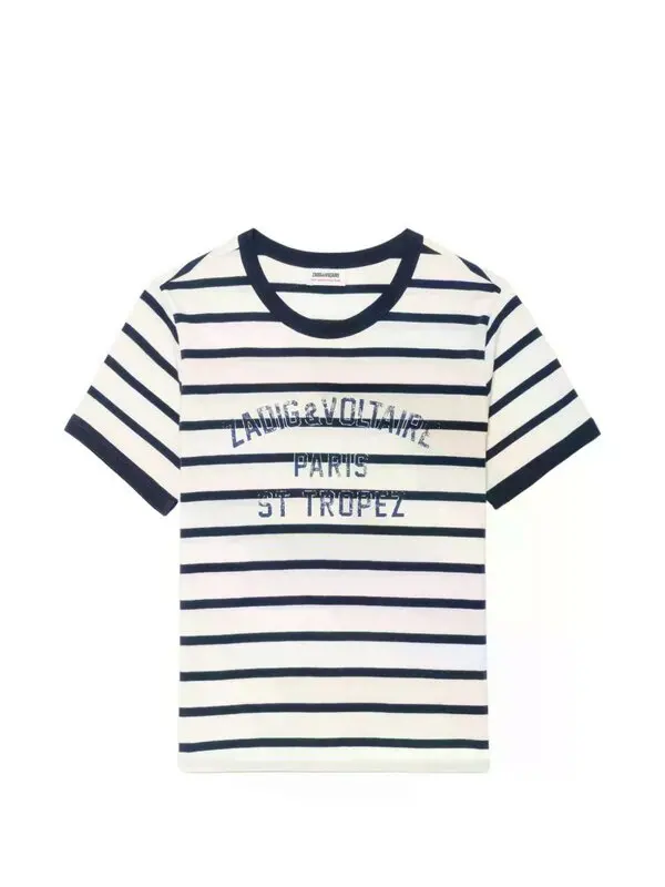 Zadig&Voltaire Striped Crewneck T-shirt - Neutrals
